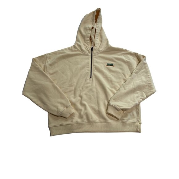 Budro | Shirts | Budro Half Zip Hoodie In Cream | Poshmark